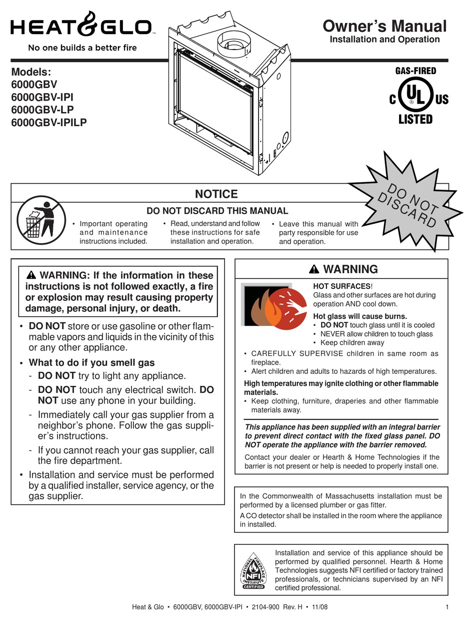 HEAT & GLO 6000GBV-IPI OWNER'S MANUAL Pdf Download | ManualsLib HEAT & GLO 6000GBV-IPI OWNER'S MANUAL Pdf Download | ManualsLib
