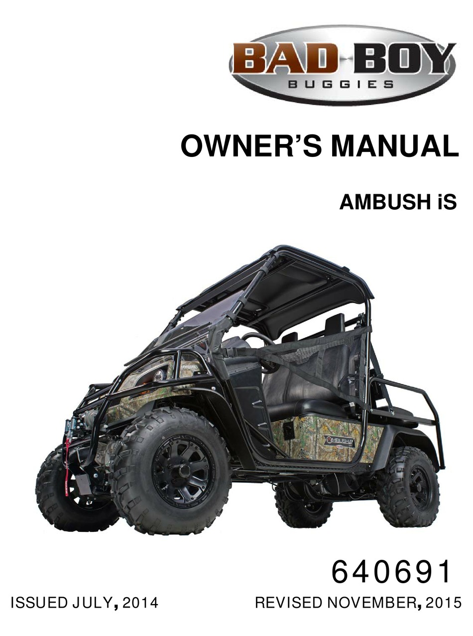 BAD BOY AMBUSH IS OWNER S MANUAL Pdf Download ManualsLib