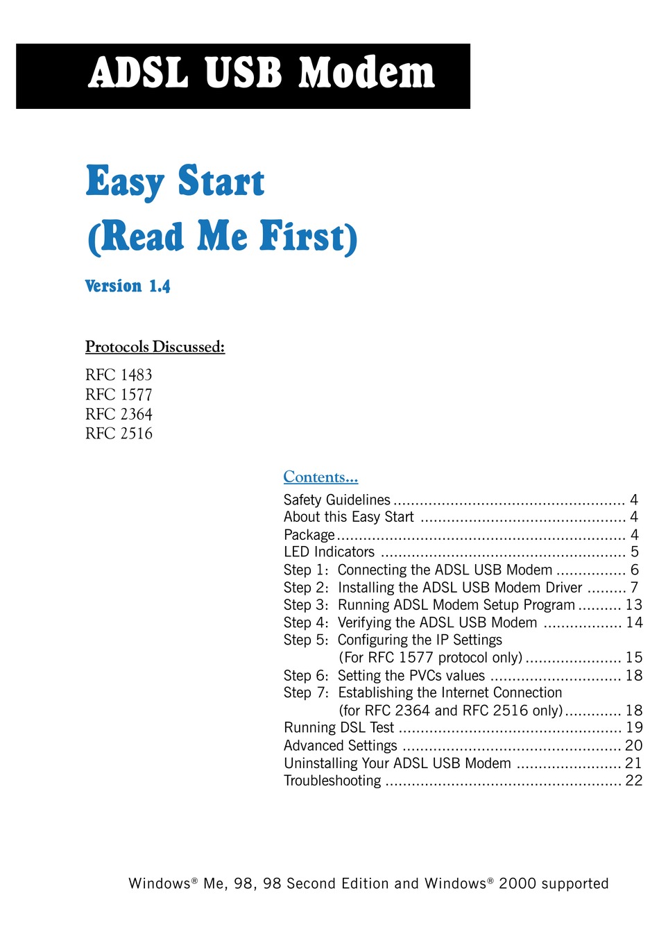 AZTECH DSL 100U EASY START Pdf Download | ManualsLib