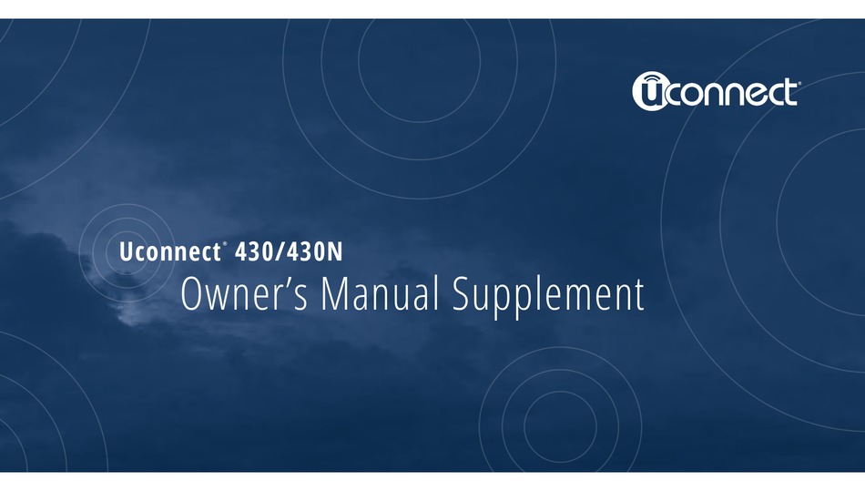 UCONNECT 430 OWNER'S MANUAL SUPPLEMENT Pdf Download | ManualsLib