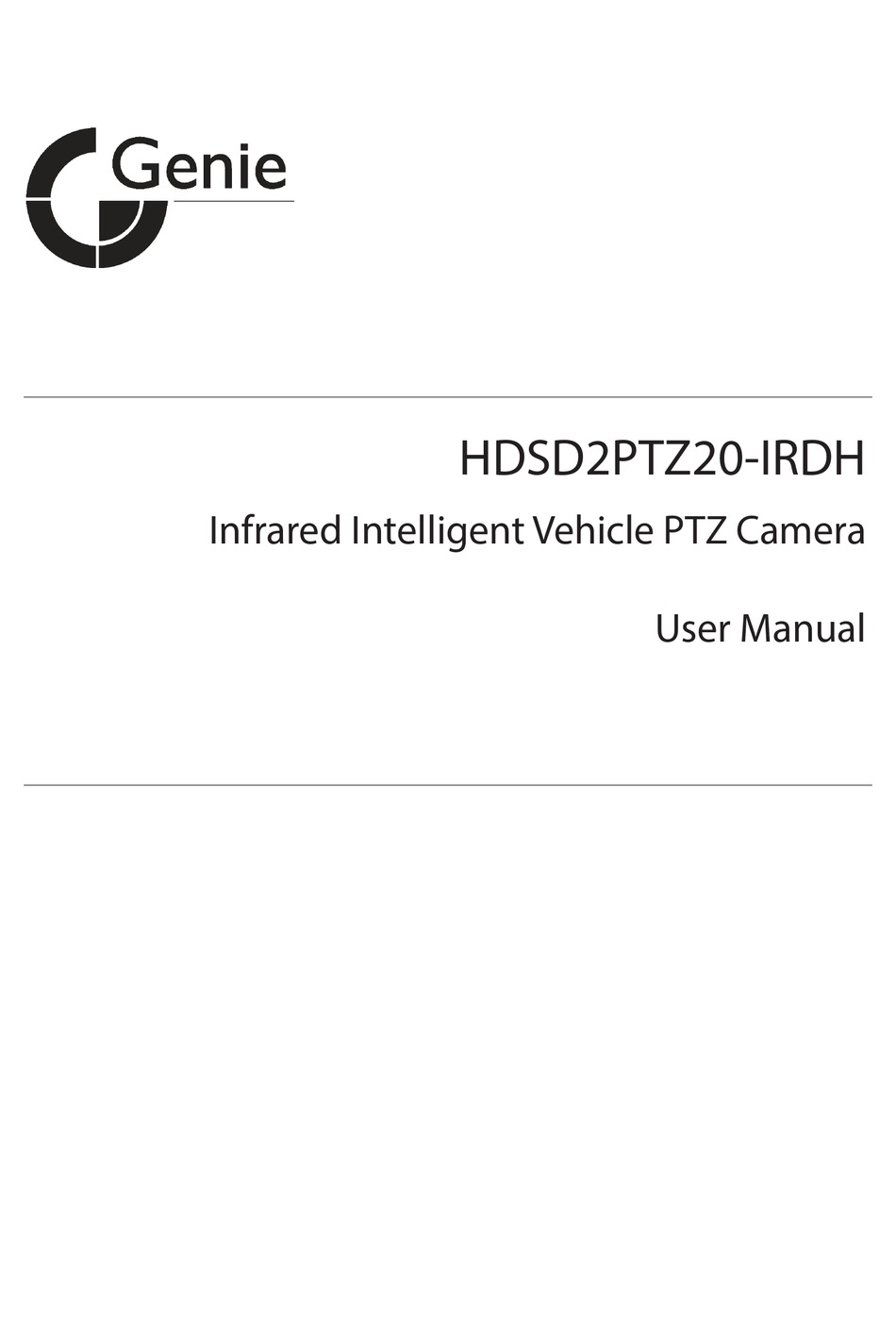 GENIE HDSD2PTZ20-IRDH USER MANUAL Pdf Download | ManualsLib