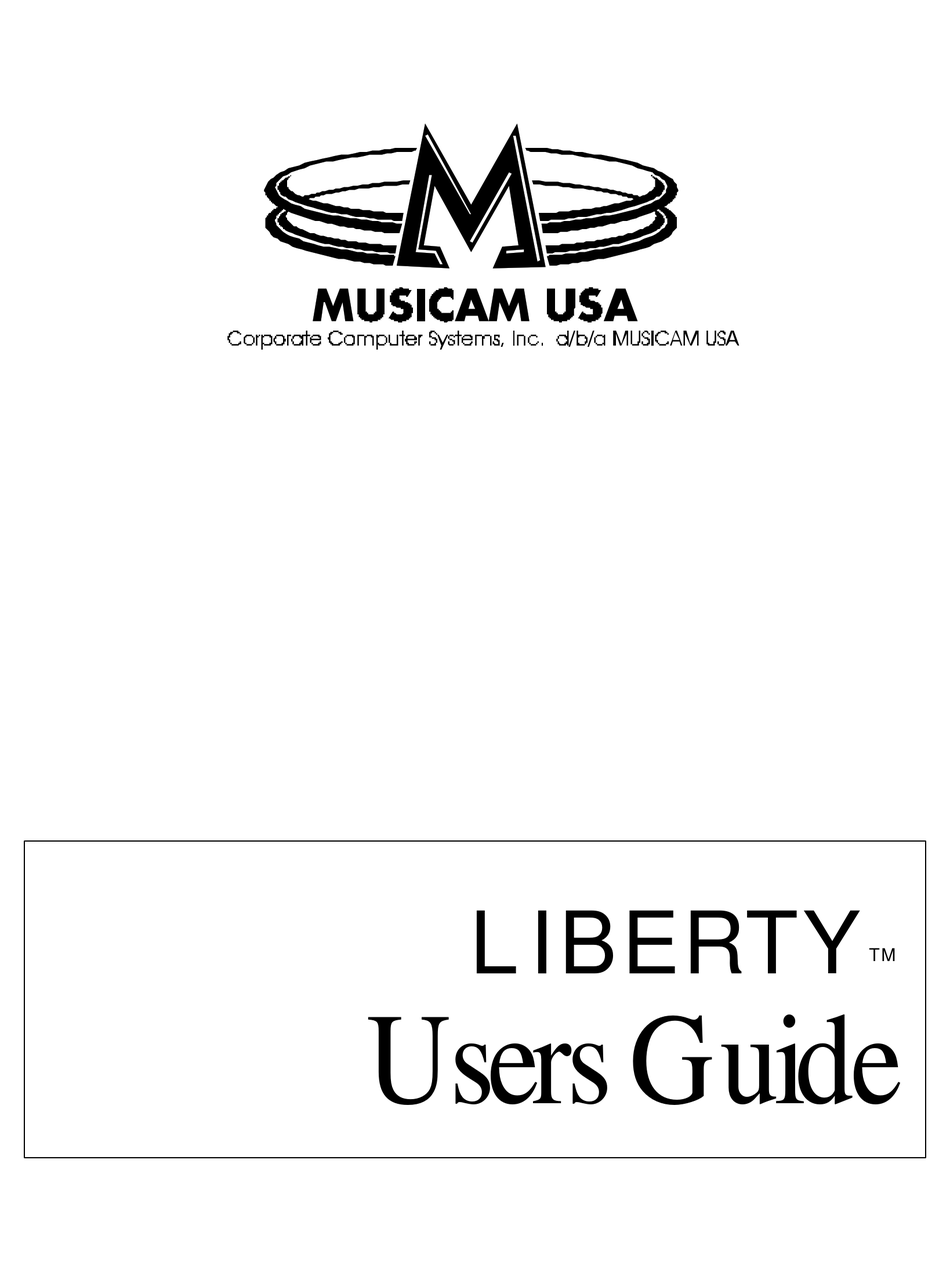 MUSICAM LIBERTY USER MANUAL Pdf Download | ManualsLib