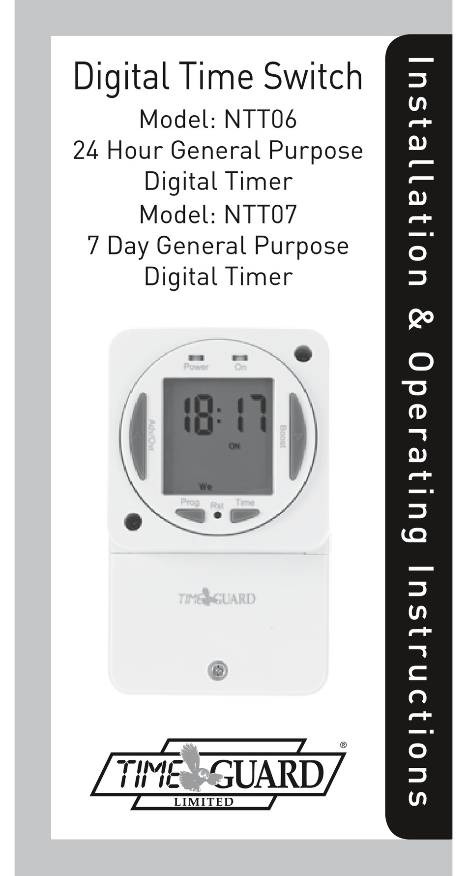 TIME GAURD NTT06 INSTALLATION OPERATING INSTRUCTIONS MANUAL Pdf TIME GAURD NTT06 INSTALLATION OPERATING INSTRUCTIONS MANUAL Pdf