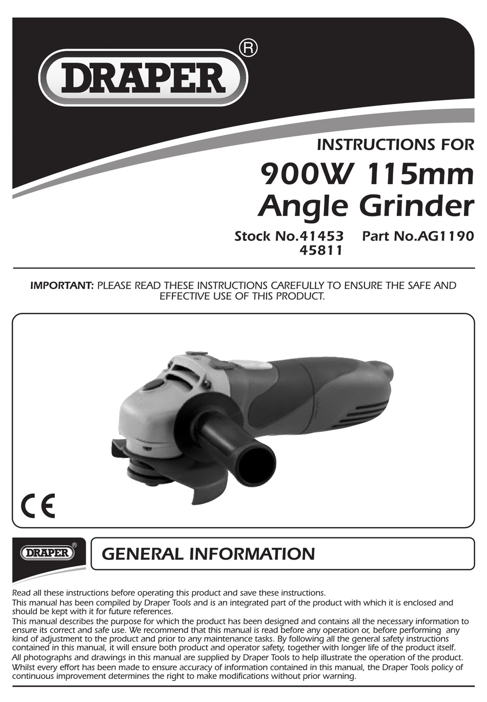 DRAPER AG 1190 INSTRUCTION MANUAL Pdf Download | ManualsLib