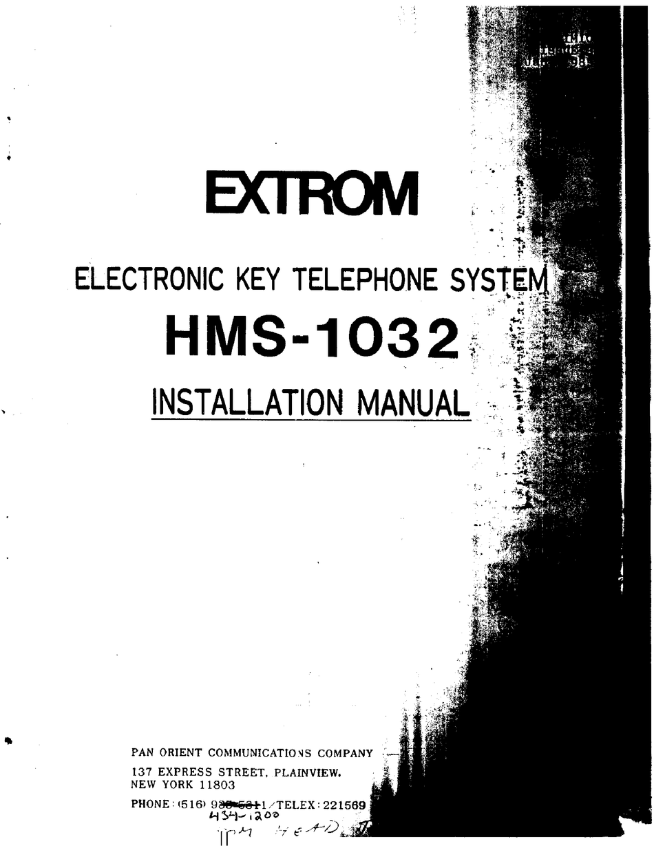 Extrom Hms 1032 Installation Manual Pdf Download Manualslib