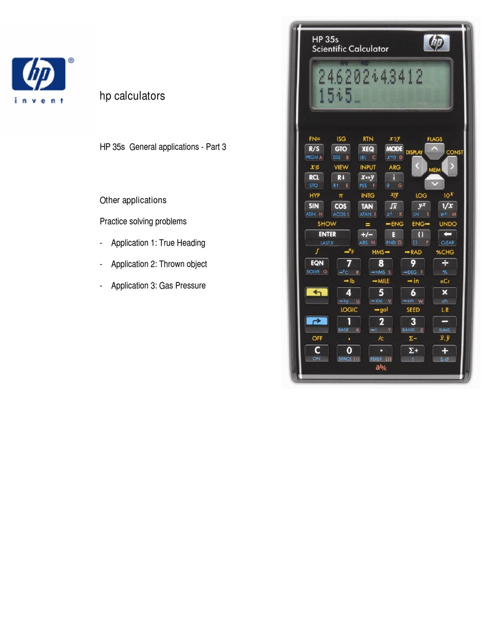 HP 35S INSTRUCTION MANUAL Pdf Download ManualsLib hp-35s-instruction-manual-pdf-download-manualslib