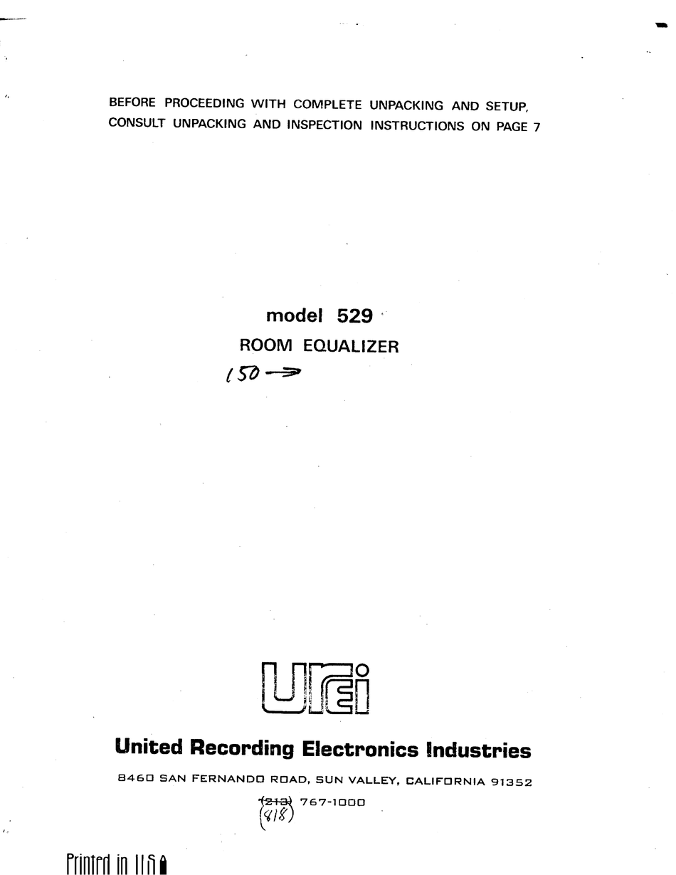 UNIVERSAL AUDIO 529 MANUAL Pdf Download | ManualsLib