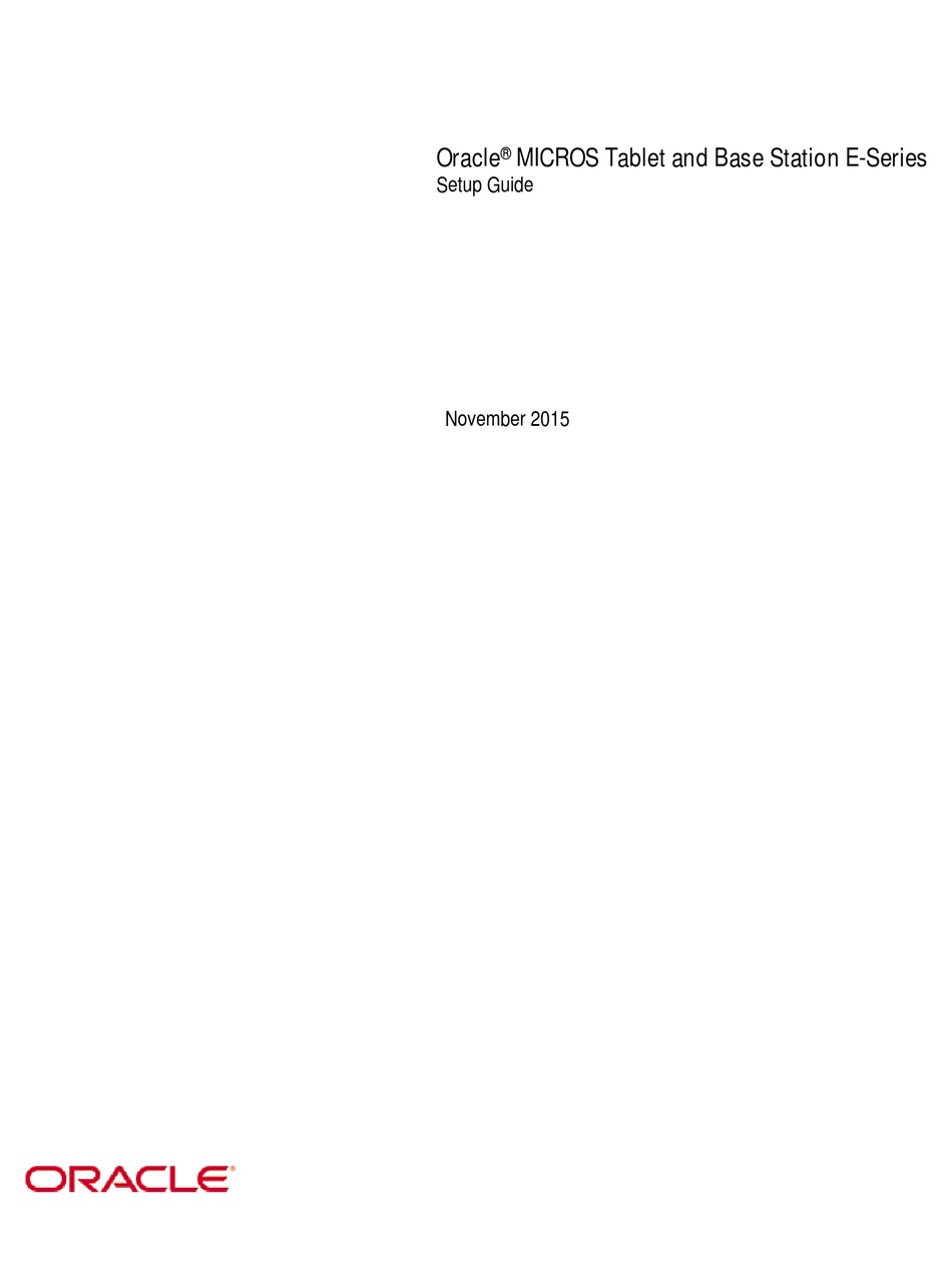 ORACLE E-SERIES SETUP MANUAL Pdf Download | ManualsLib