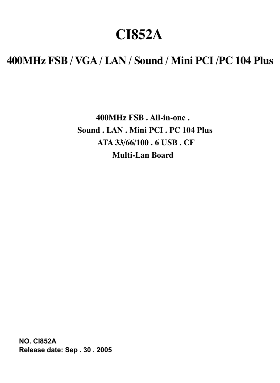 LEX CI852A USER MANUAL Pdf Download | ManualsLib