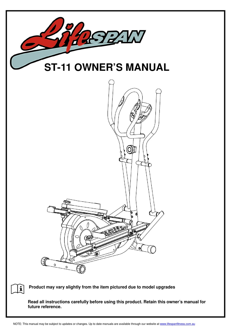 LIFE SPAN ST 11 OWNER S MANUAL Pdf Download ManualsLib life-span-st-11-owner-s-manual-pdf-download-manualslib