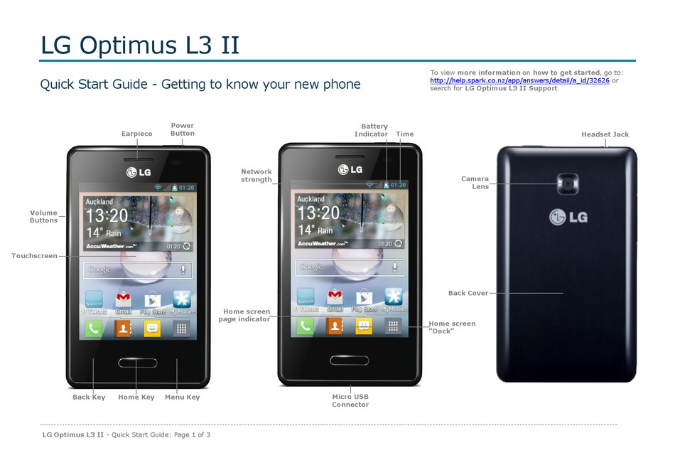 LG OPTIMUS L3 II QUICK START MANUAL Pdf Download | ManualsLib