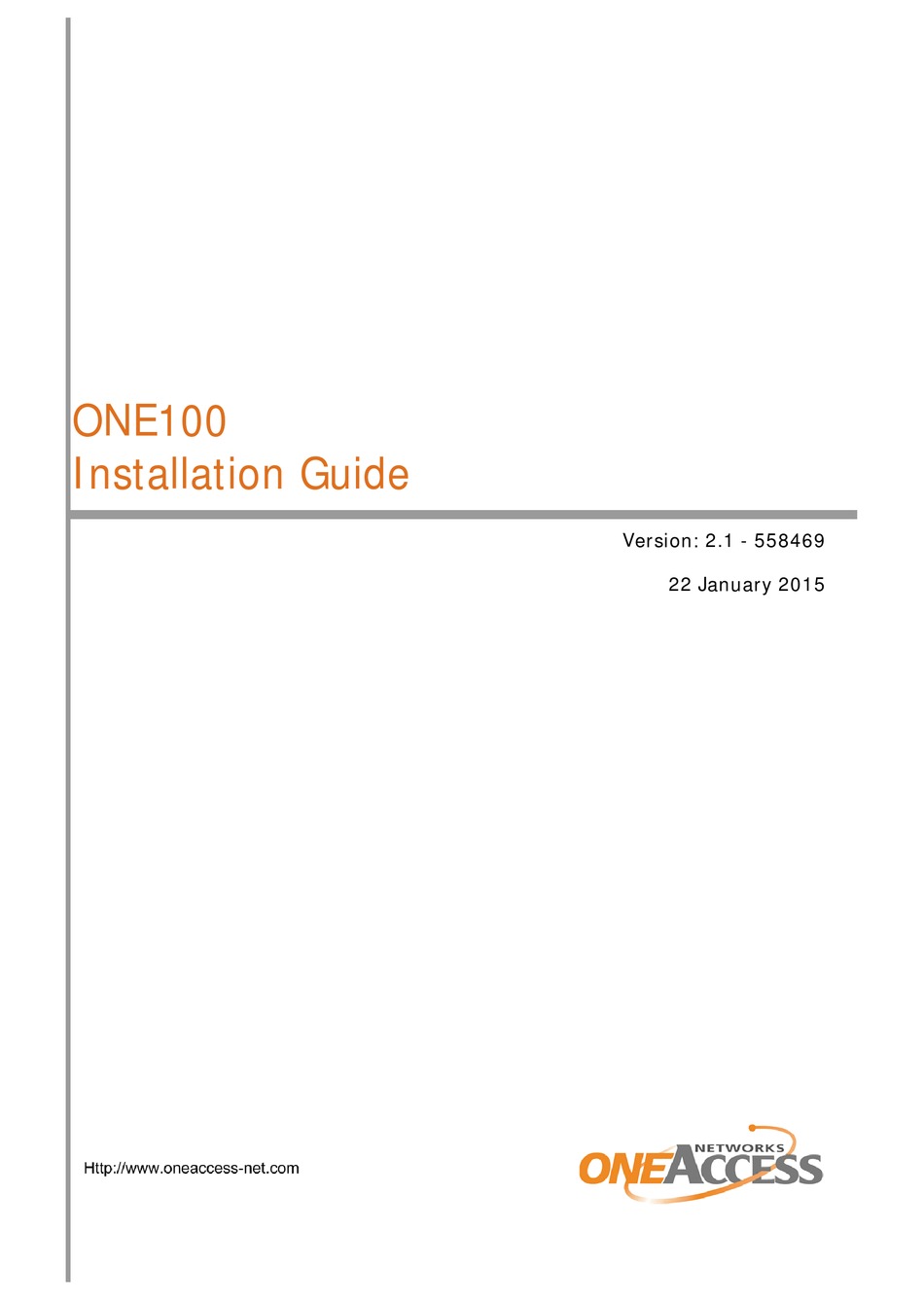 ONEACCESS ONE100 INSTALLATION MANUAL Pdf Download | ManualsLib