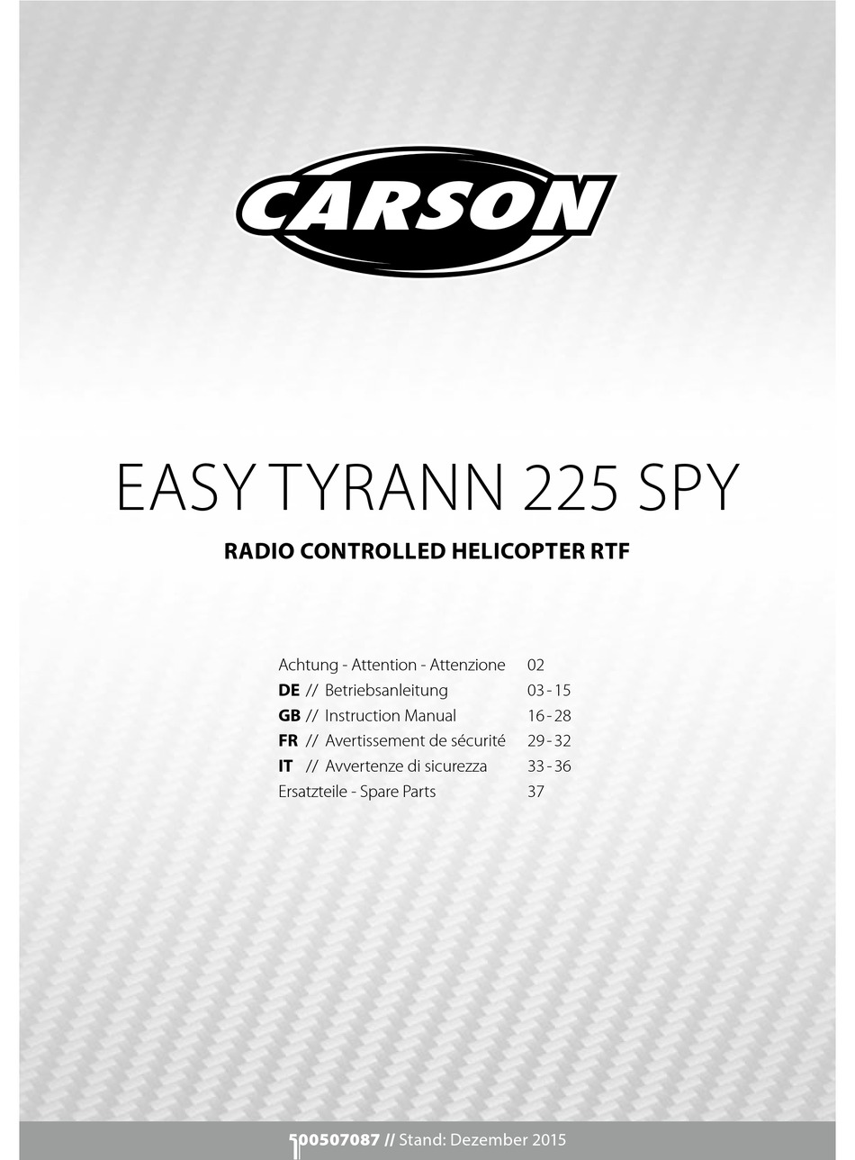 CARSON EASY TYRANN 225 SPY INSTRUCTION MANUAL Pdf Download | ManualsLib