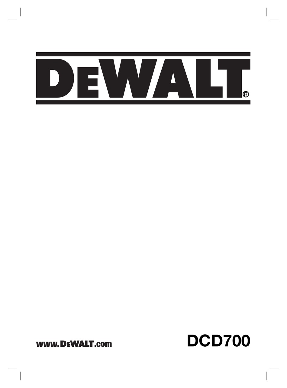 DEWALT DCD700 INSTRUCTION MANUAL Pdf Download | ManualsLib