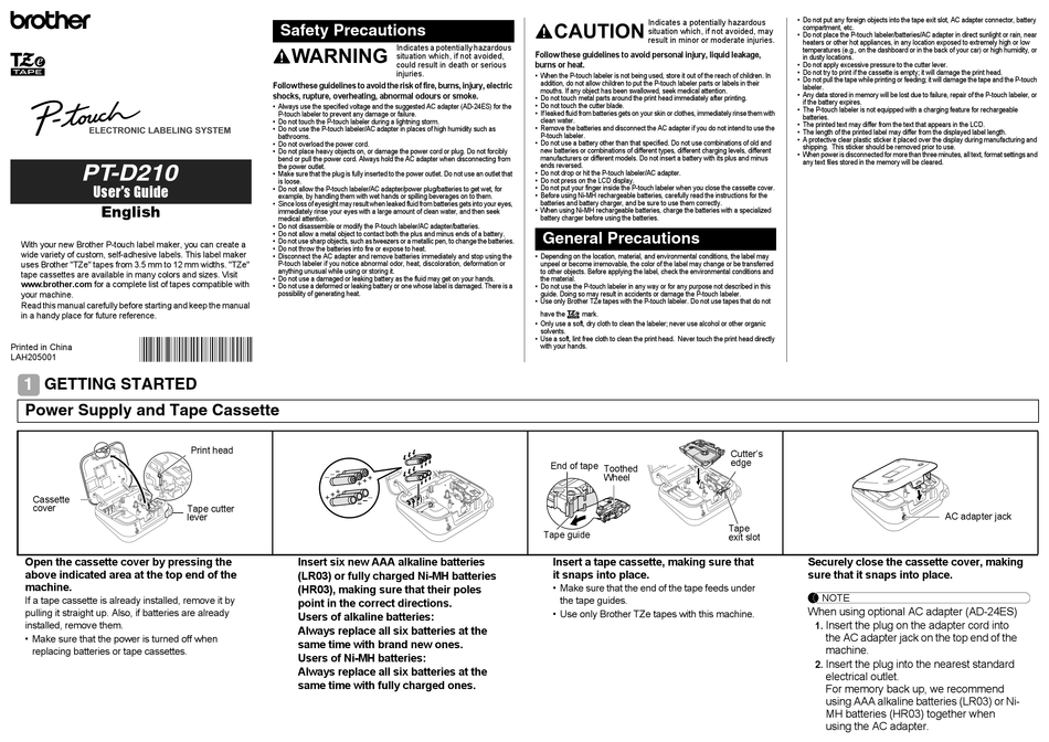 Brother Pt P700 User S Guide