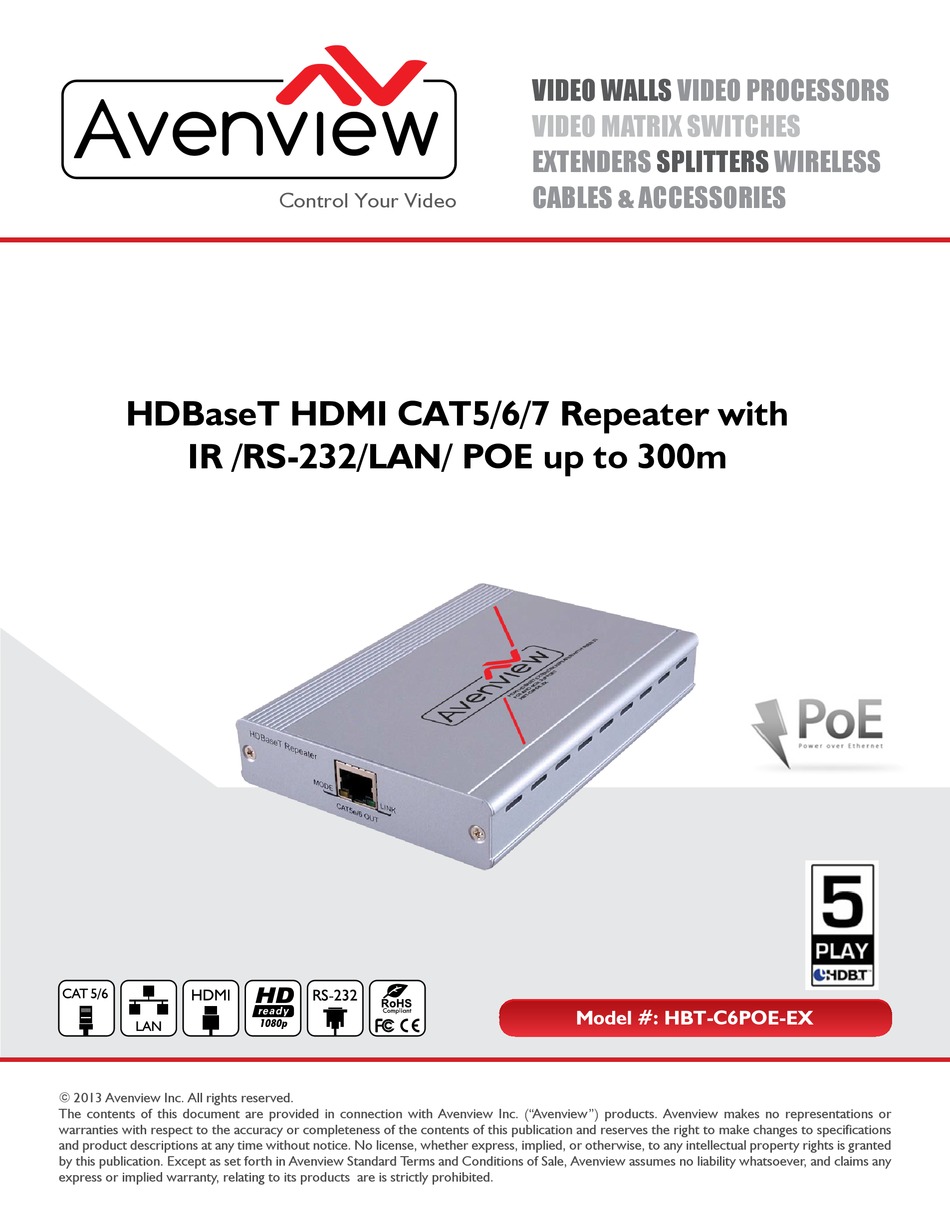 AVENVIEW HBT-C6POE-EX USER MANUAL Pdf Download | ManualsLib