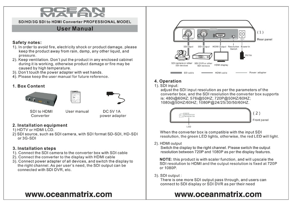 OCEAN MATRIX PROFESSIONAL USER MANUAL Pdf Download | ManualsLib