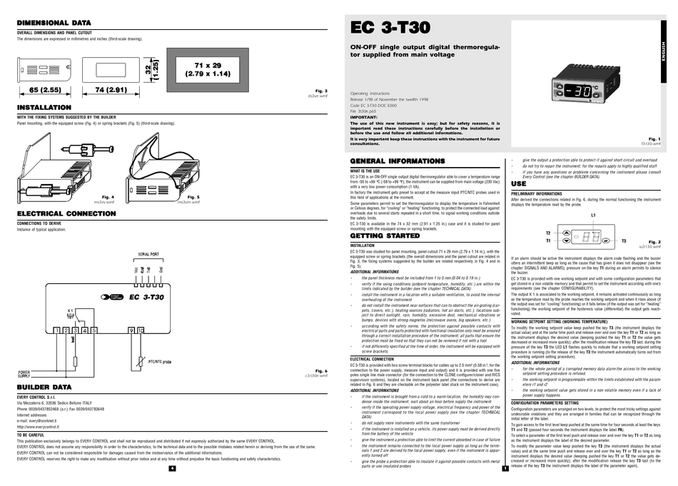 EVERY CONTROL EC 3-T30 OPERATING INSTRUCTIONS Pdf Download | ManualsLib EVERY CONTROL EC 3-T30 OPERATING INSTRUCTIONS Pdf Download | ManualsLib