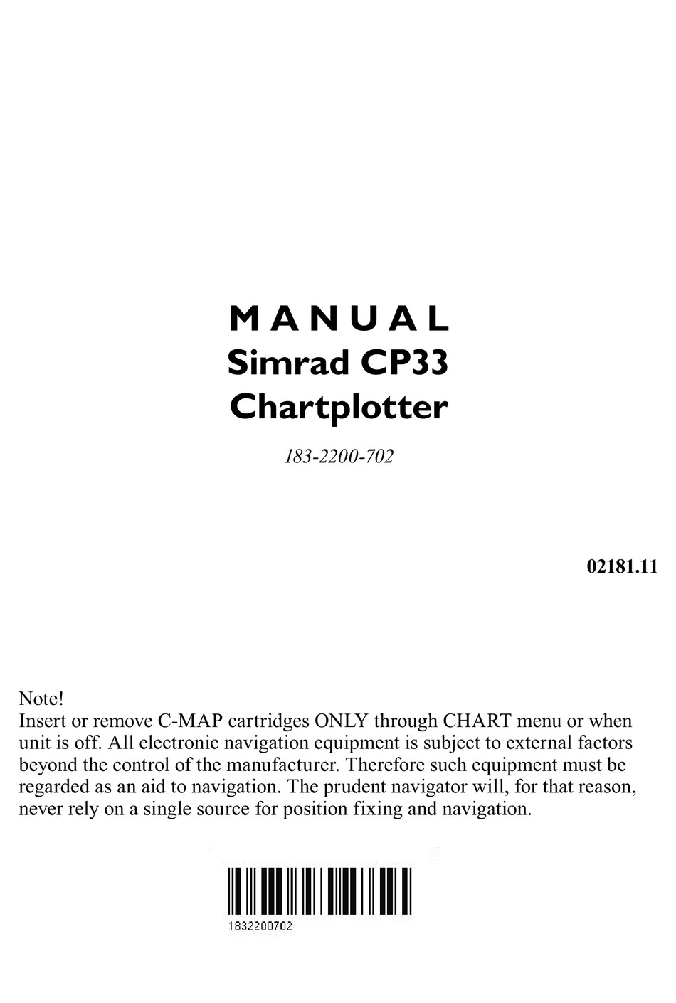 SIMRAD CP33 MANUAL Pdf Download | ManualsLib