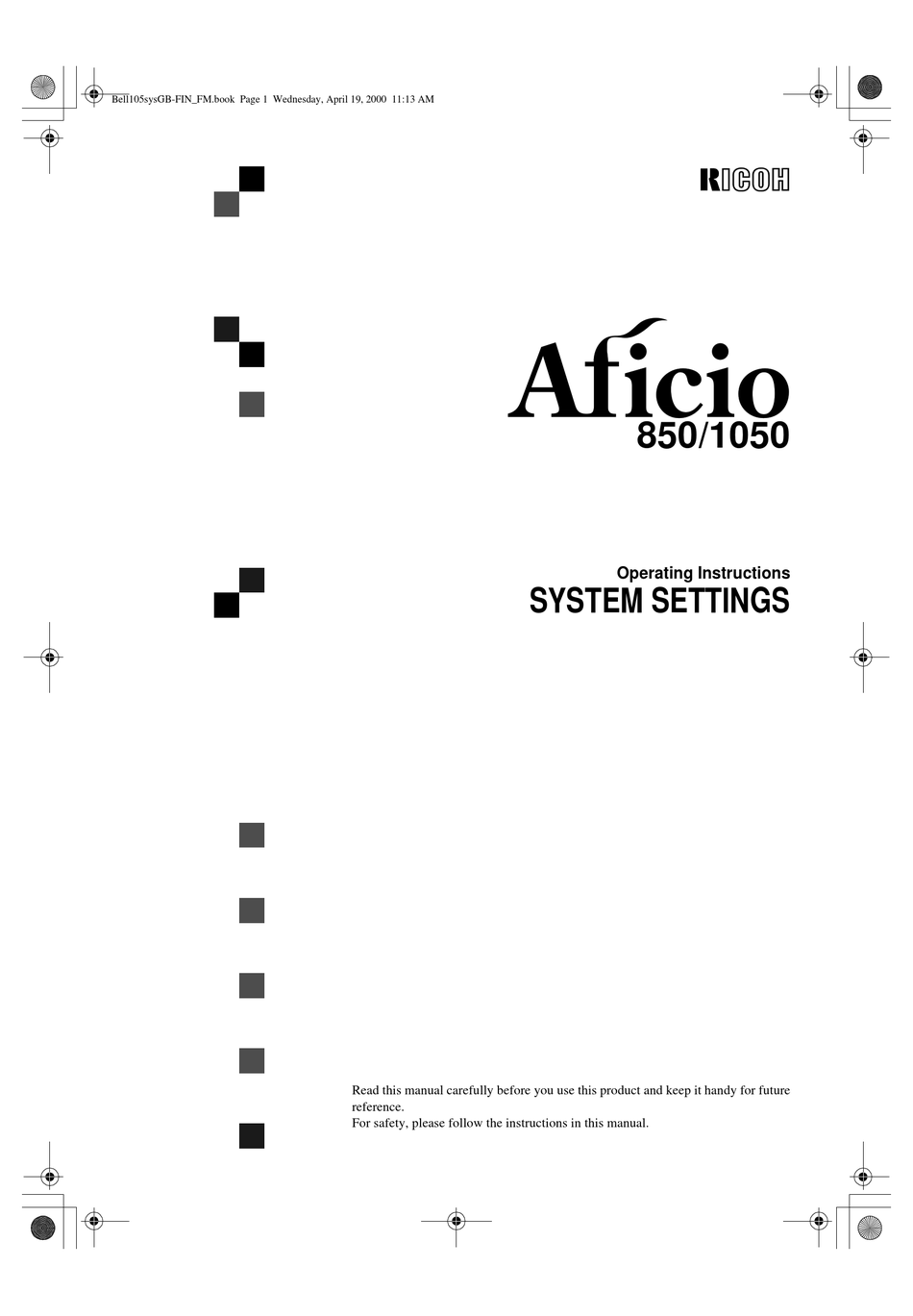 RICOH AFICIO 850 OPERATING INSTRUCTIONS MANUAL Pdf Download ManualsLib ricoh-aficio-850-operating-instructions-manual-pdf-download-manualslib