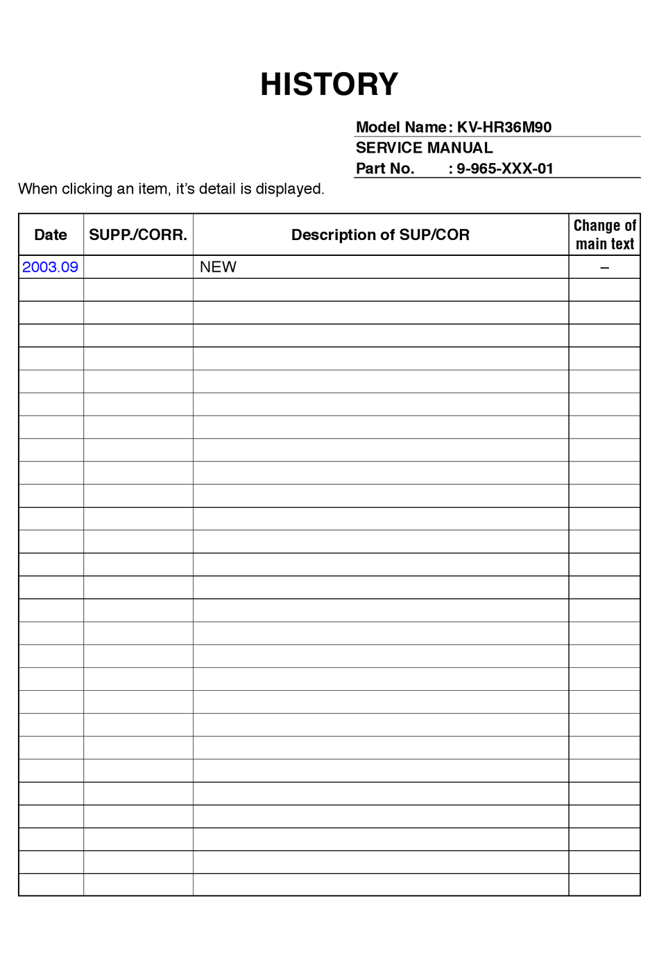 SONY TRINITRON KV-HR36M90 SERVICE MANUAL Pdf Download | ManualsLib