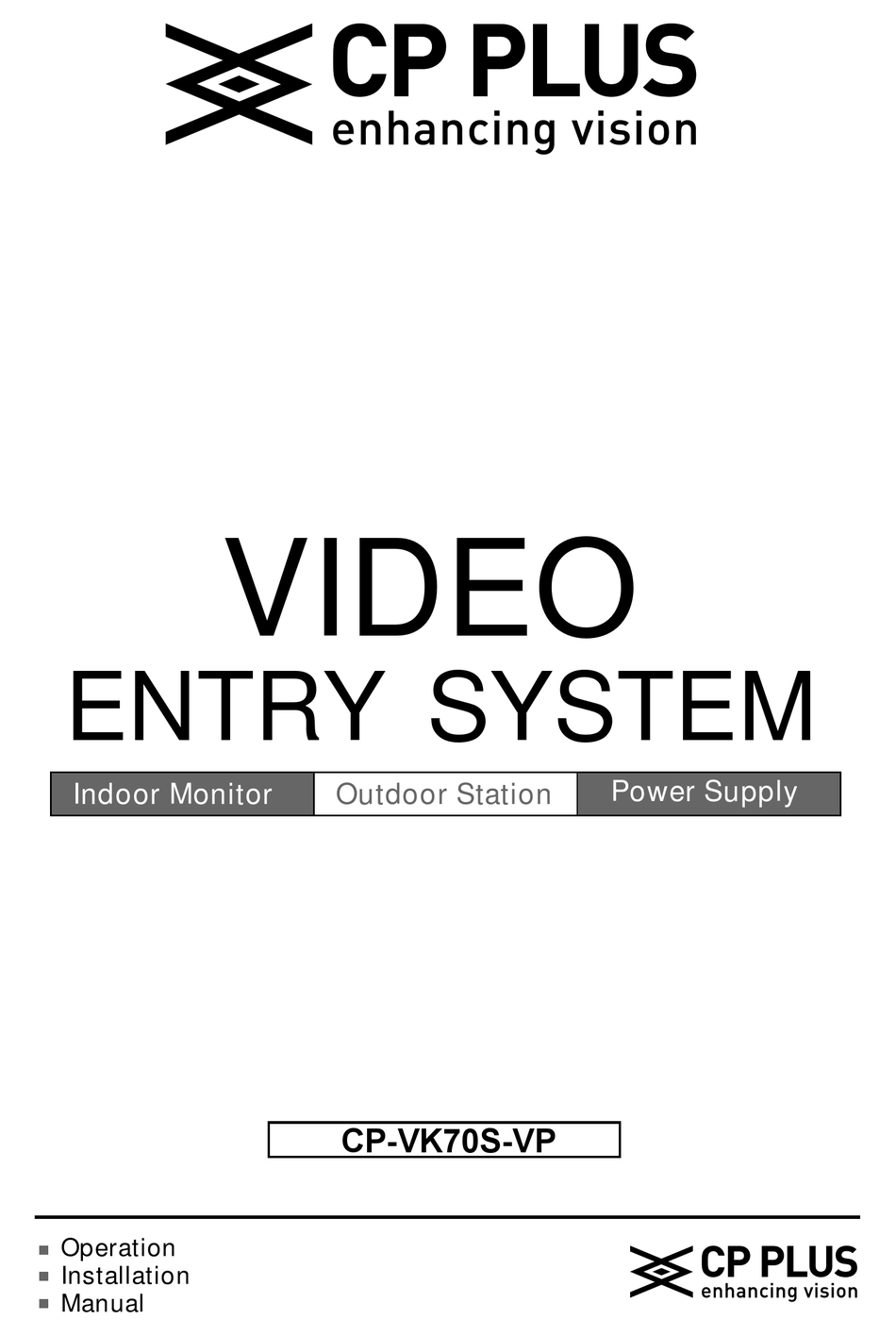 CP PLUS CP-VK70S-VP OPERATION AND INSTALLATION MANUAL Pdf Download ...