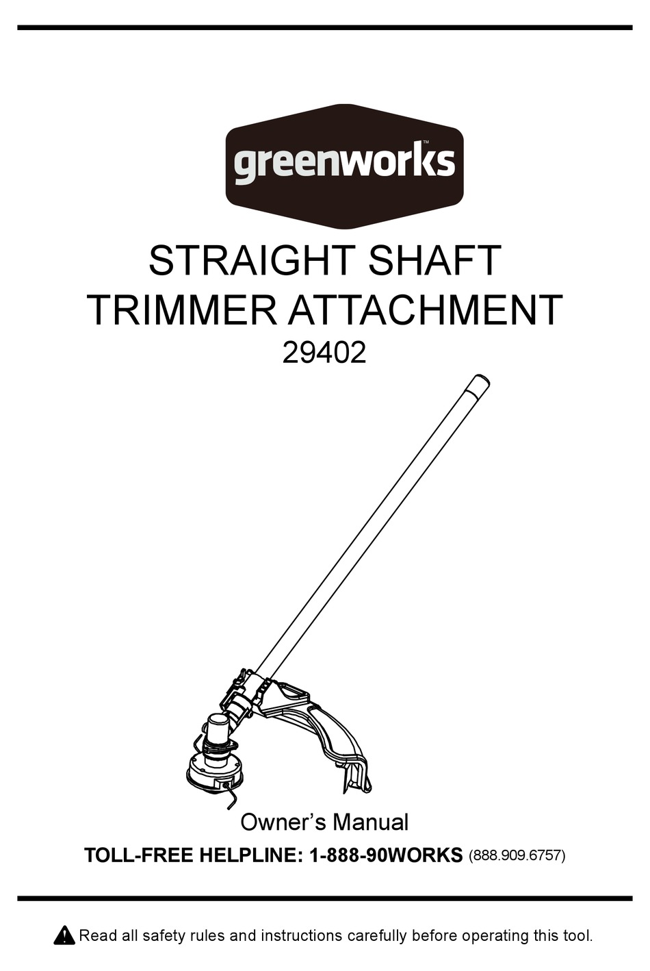 GREENWORKS 29402 OWNER'S MANUAL Pdf Download | ManualsLib