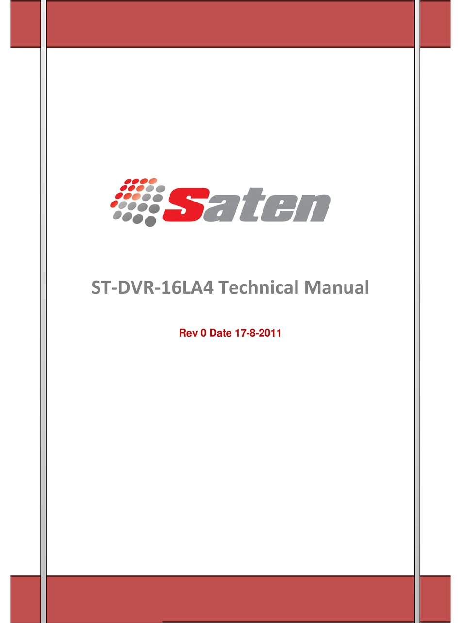 SATEN ST-DVR-16LA4 TECHNICAL MANUAL Pdf Download | ManualsLib