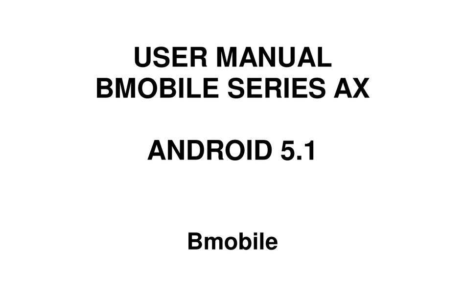 BMOBILE AX SERIES USER MANUAL Pdf Download | ManualsLib