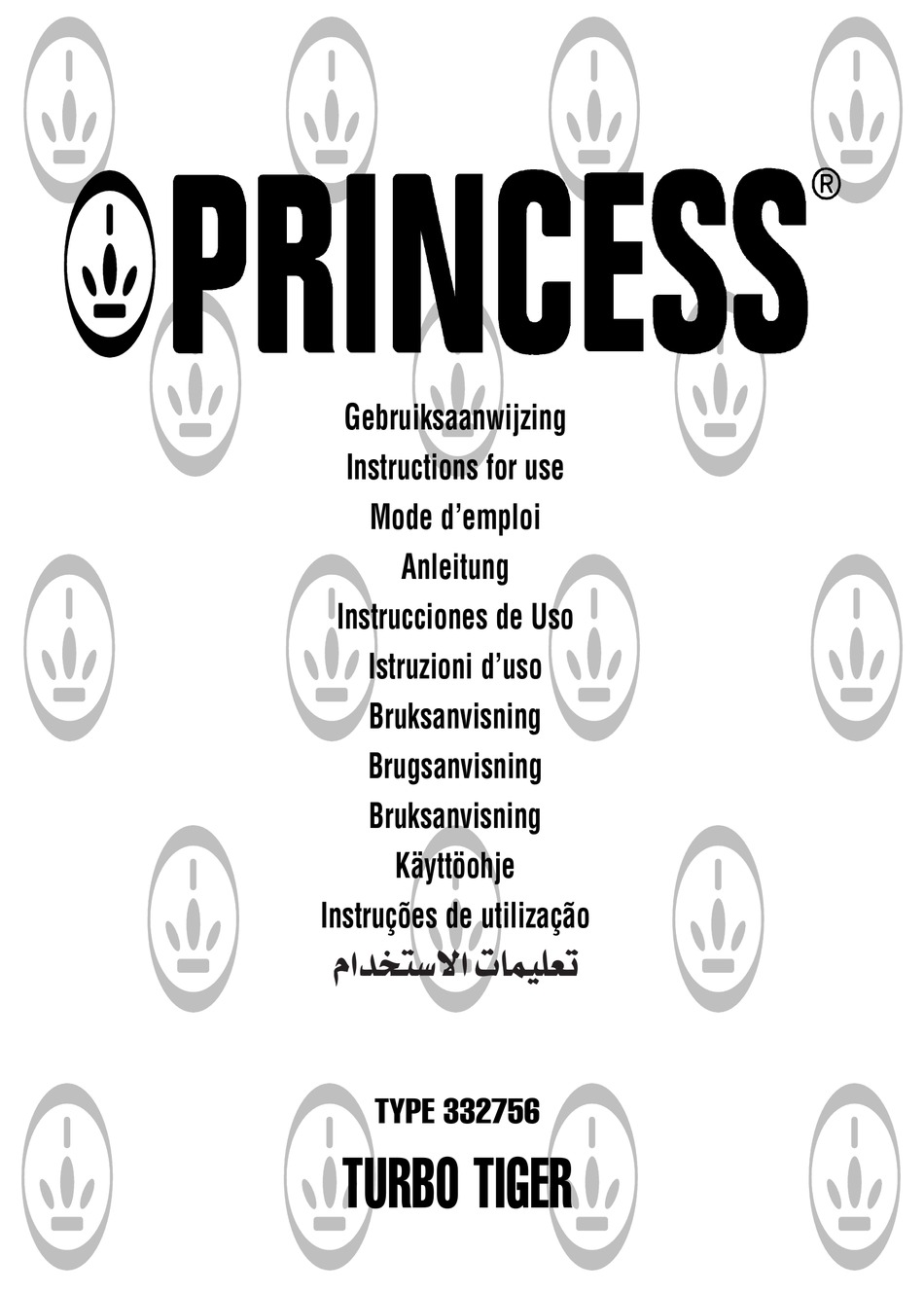 PRINCESS TURBO TIGER 332756 INSTRUCTIONS FOR USE MANUAL Pdf Download ...