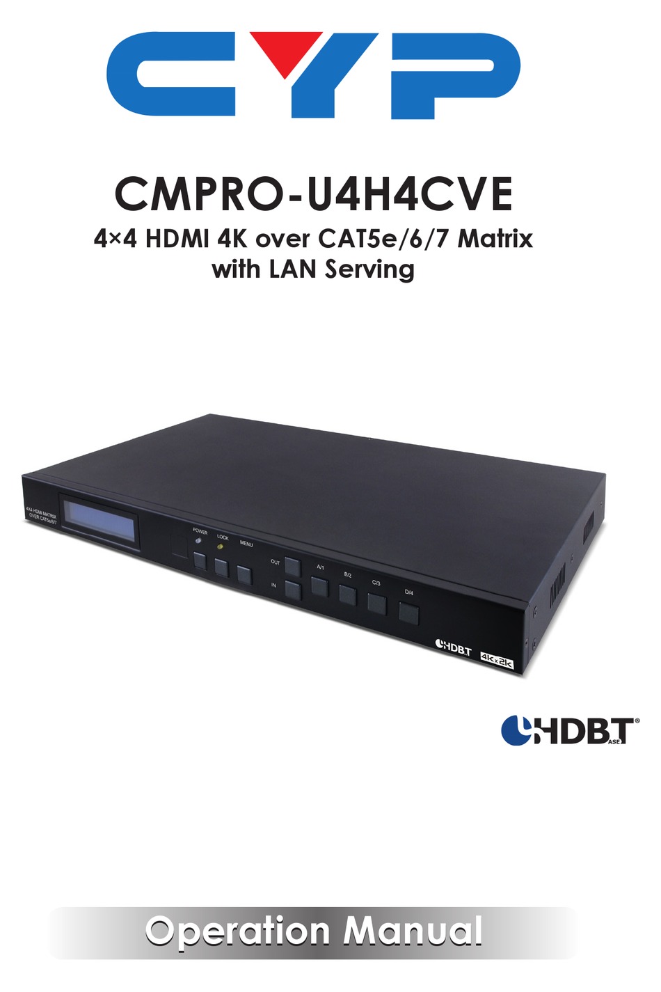 CYP CMPRO-U4H4CVE OPERATION MANUAL Pdf Download | ManualsLib