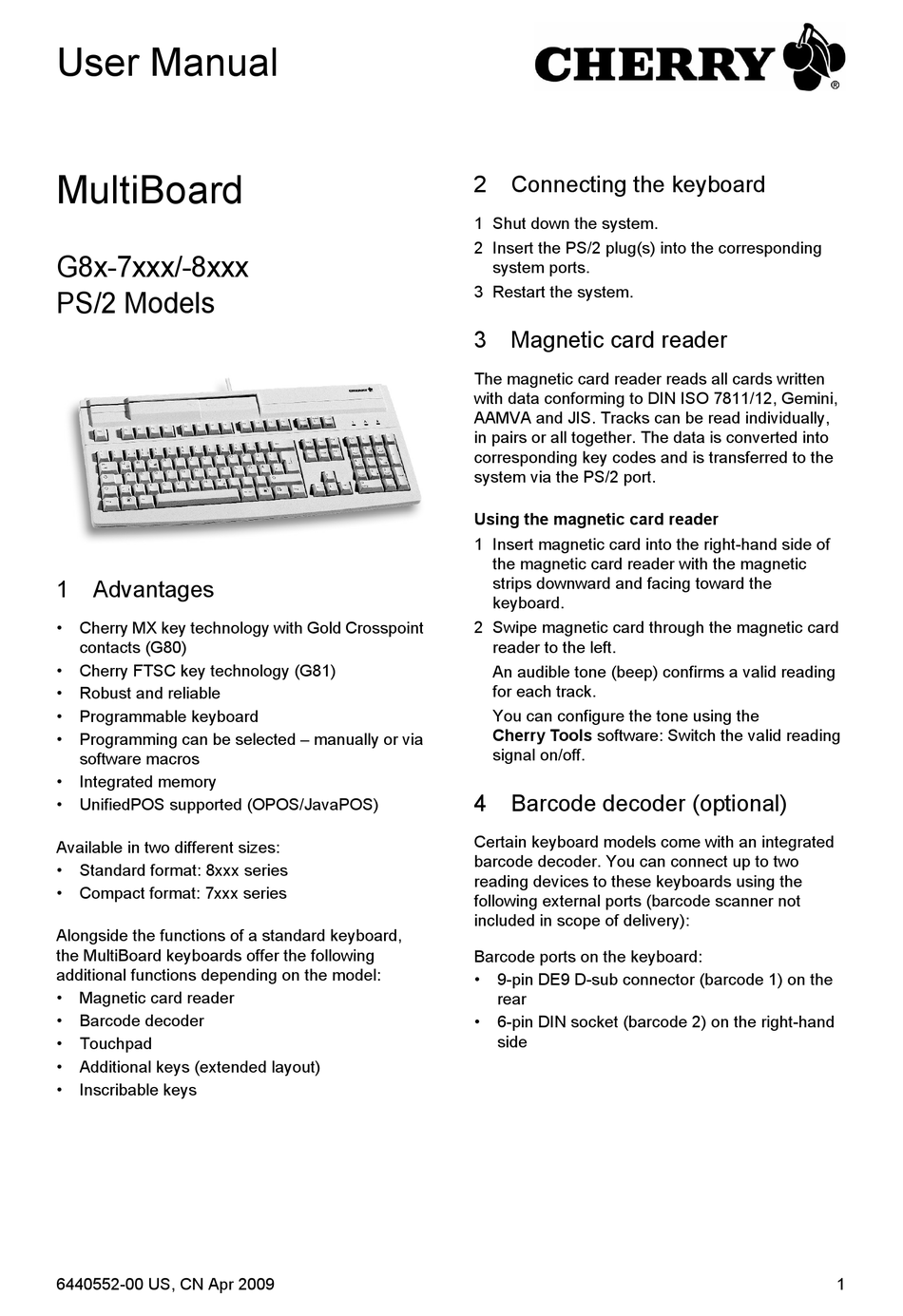 CHERRY MY 7000 USER MANUAL Pdf Download | ManualsLib