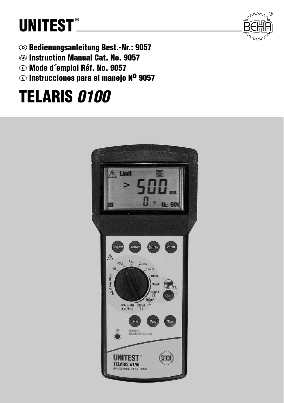 UNITEST TELARIS 0100 INSTRUCTION MANUAL Pdf Download | ManualsLib