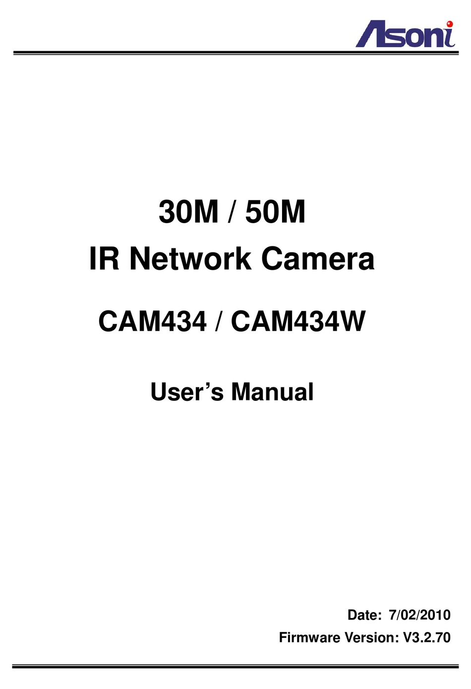 ASONI CAM434 USER MANUAL Pdf Download | ManualsLib