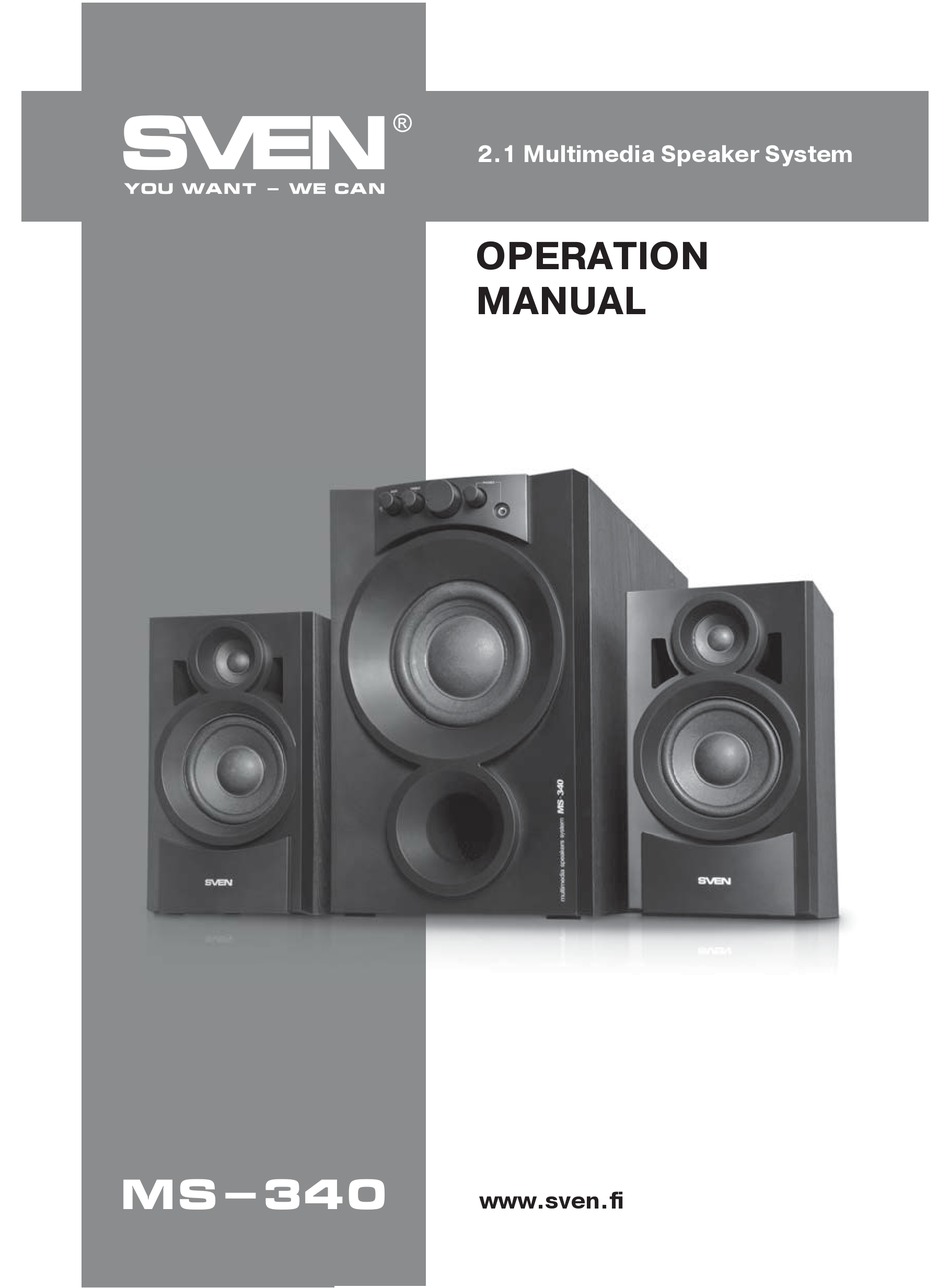 SVEN MS-340 OPERATION MANUAL Pdf Download | ManualsLib