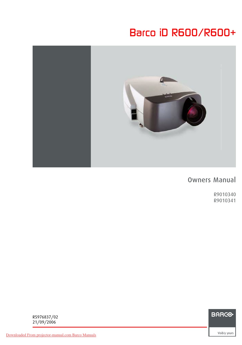 BARCO ID R600 OWNER'S MANUAL Pdf Download | ManualsLib