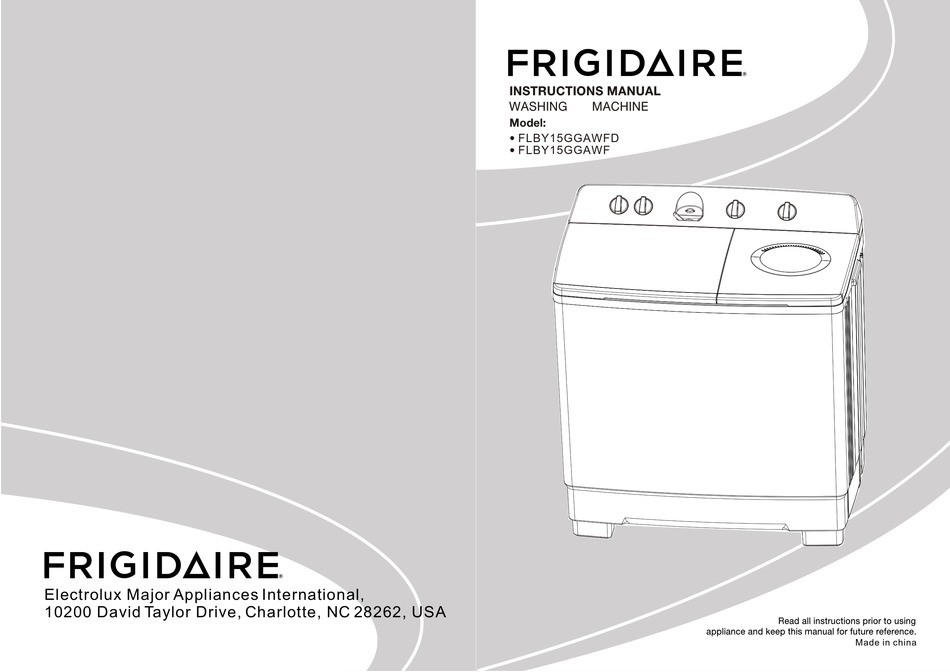 FRIGIDAIRE FLBY15GGAWFD INSTRUCTION MANUAL Pdf Download | ManualsLib