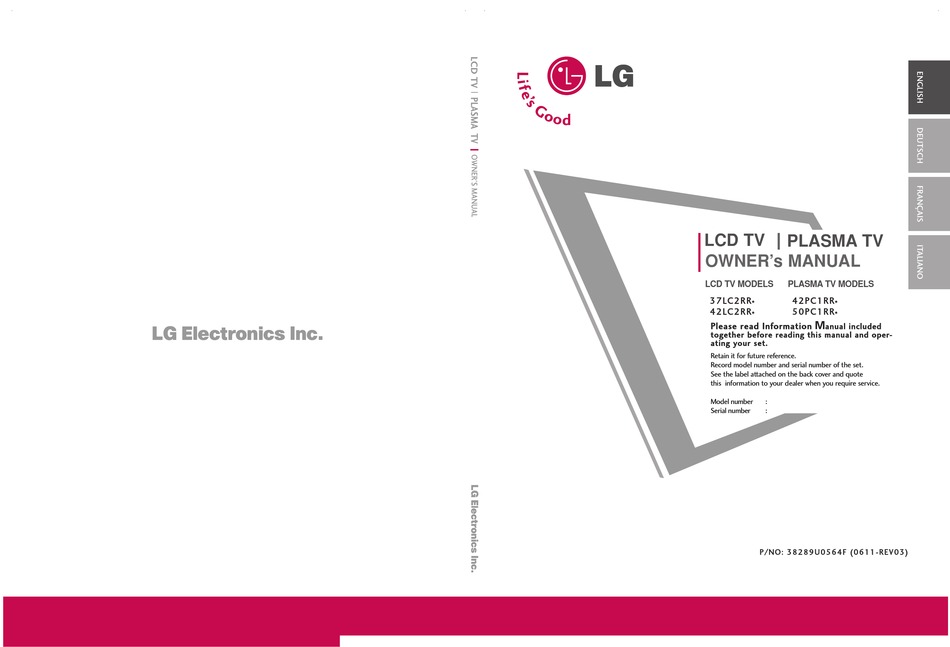 LG 37LC2RR SERIES OWNER'S MANUAL Pdf Download | ManualsLib