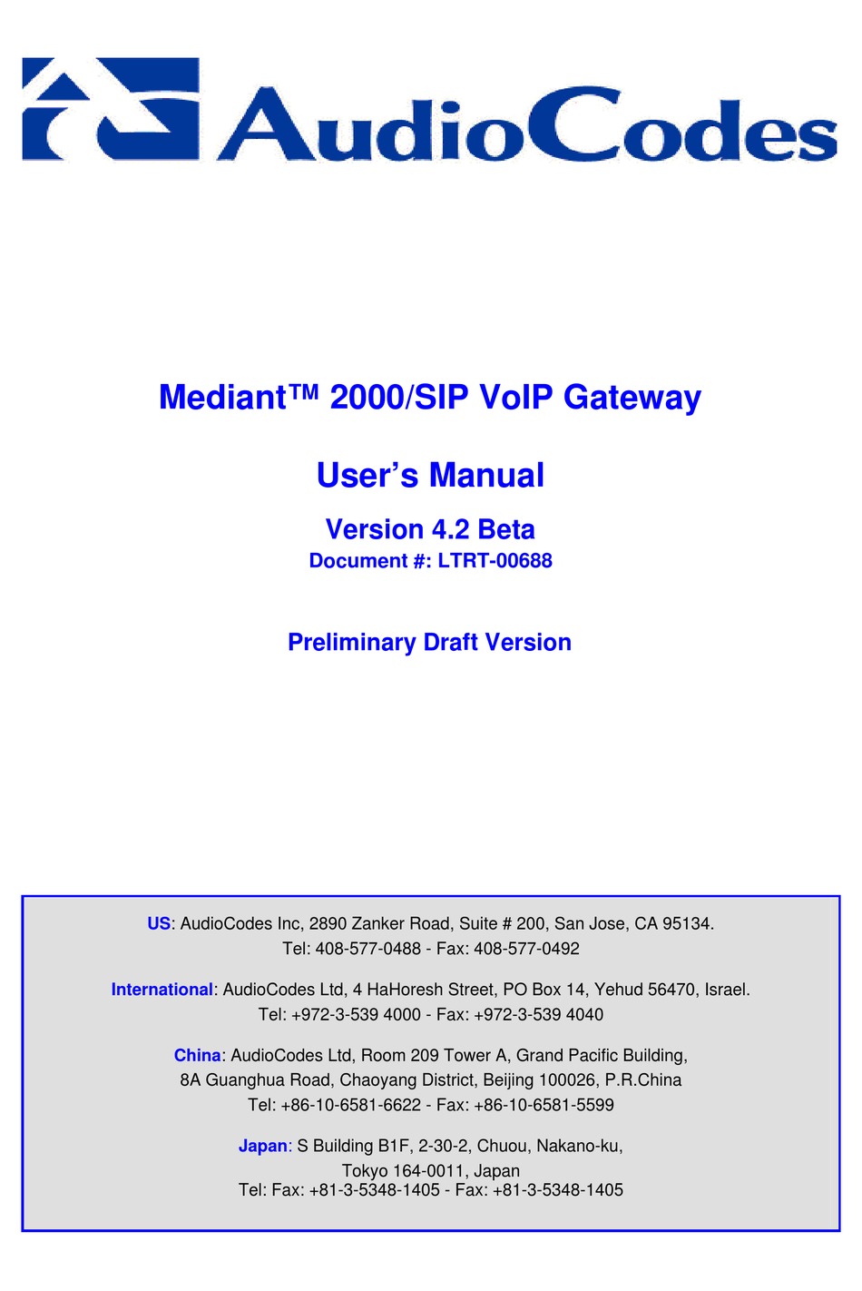AUDIOCODES MEDIANT 2000 USER MANUAL Pdf Download ManualsLib audiocodes-mediant-2000-user-manual-pdf-download-manualslib