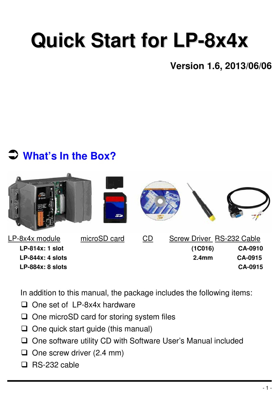 ICP DAS USA LP-8X4X QUICK START MANUAL Pdf Download | ManualsLib