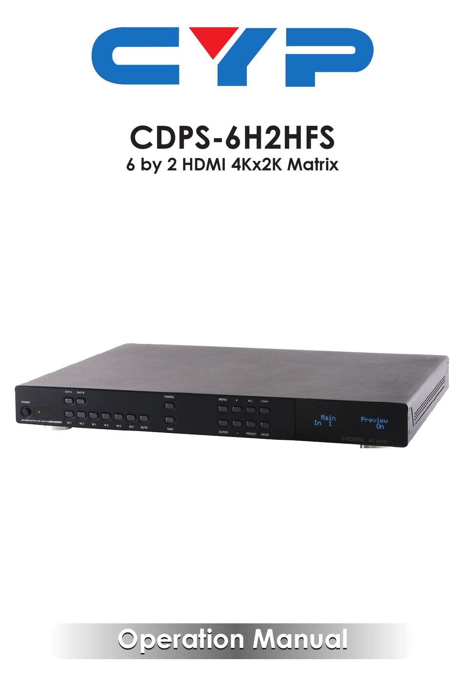 CYP CDPS-6H2HFS OPERATION MANUAL Pdf Download | ManualsLib