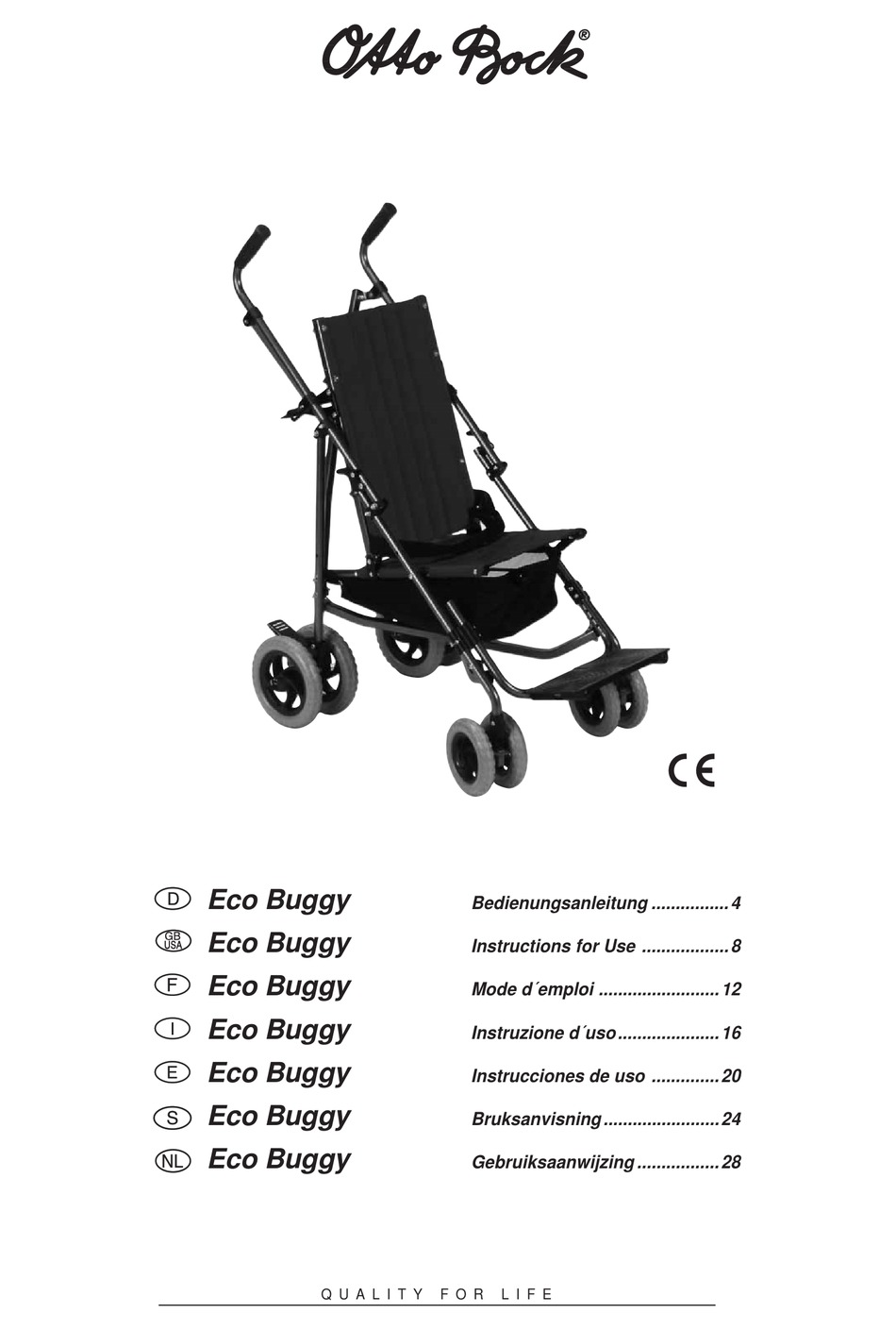 OTTO BOCK ECO BUGGY INSTRUCTIONS FOR USE MANUAL Pdf Download | ManualsLib