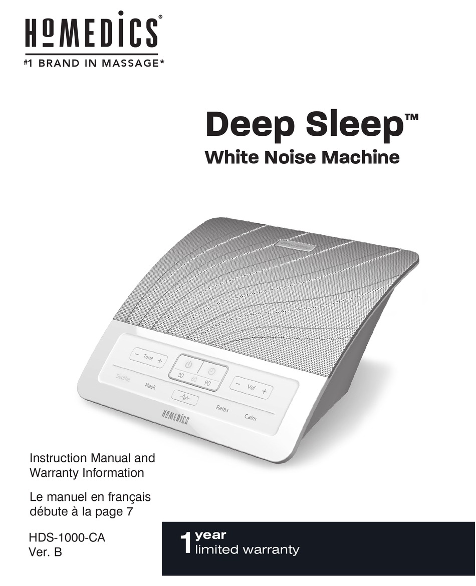 HOMEDICS DEEP SLEEP INSTRUCTION MANUAL AND WARRANTY INFORMATION Pdf ...