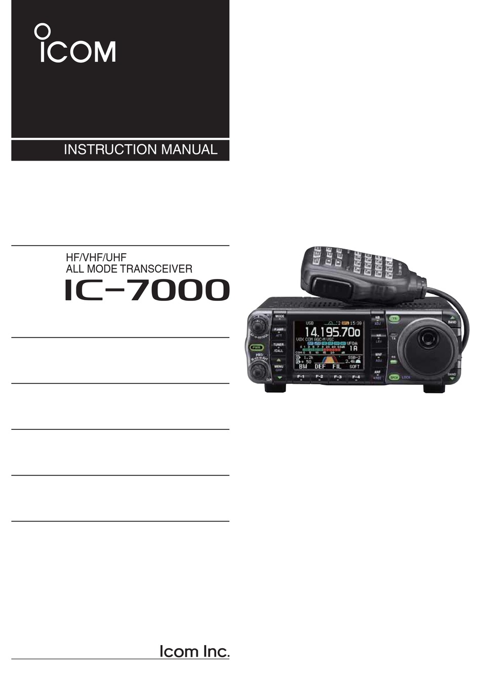 ICOM IC 7000 INSTRUCTION MANUAL Pdf Download ManualsLib ICOM IC 7000 INSTRUCTION MANUAL Pdf Download ManualsLib