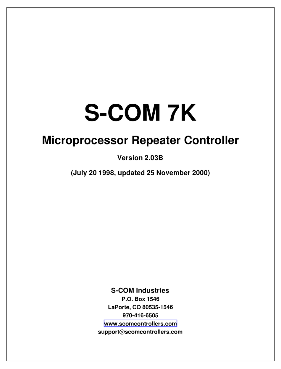 S-COM 7K MANUAL Pdf Download | ManualsLib