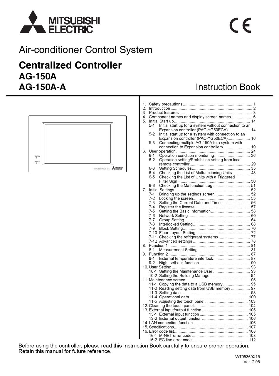 mitsubishi-electric-ag-150a-instruction-book-pdf-download-manualib