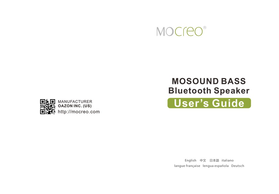 MOCREO MOSOUND BASS USER MANUAL Pdf Download | ManualsLib