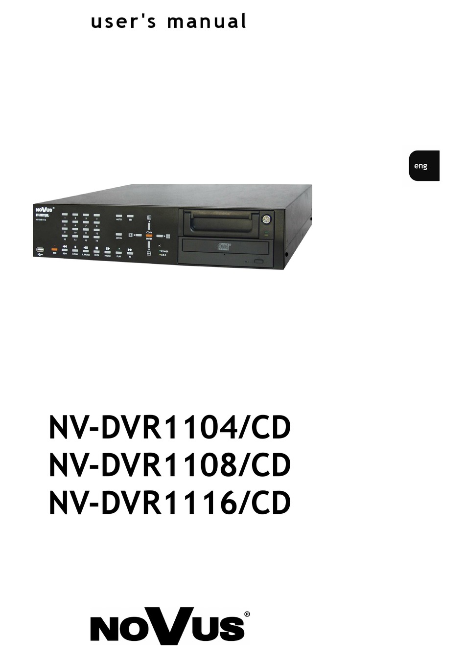 NOVUS NV-DVR1104/CD USER MANUAL Pdf Download | ManualsLib