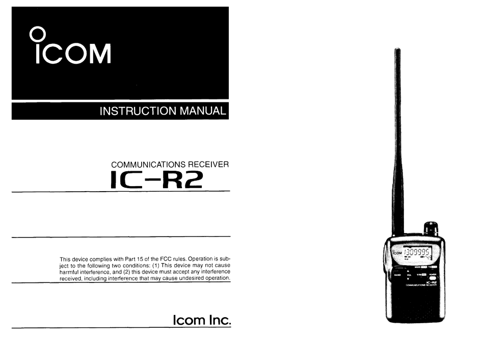 ICOM IC-R2 INSTRUCTION MANUAL Pdf Download | ManualsLib