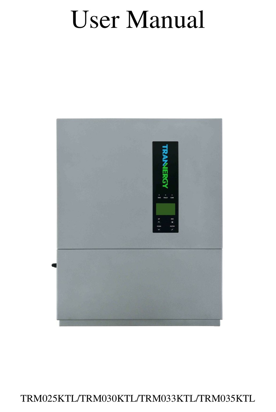 TRANNERGY TRM025KTL USER MANUAL Pdf Download | ManualsLib